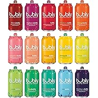 Amazon.com: Bubly Sparkling Water, 15 Flavor Sampler, 12 fl oz Cans ...