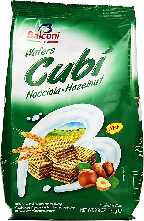 Balconi Cubi Hazelnut Wafers 250 g (Pack of 10): Amazon.co.uk: Grocery