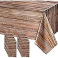 Amazon.com: Tatuo Natural Wood Grain Tablecloths Rustic Plastic Table ...