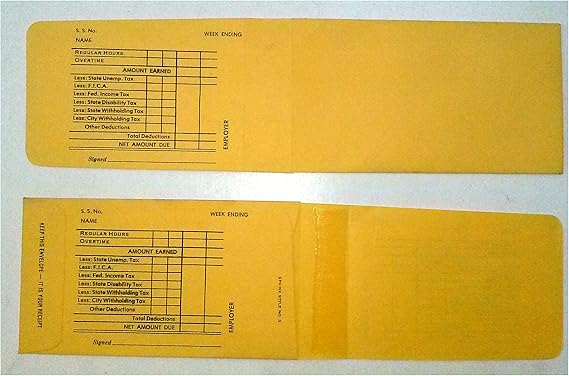 Amazon.com : Sphinx 3 Payroll Envelope 3 1/8" x 5 1/2" Kraft Sold in ...