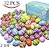 Amazon.com: Joyin Toy 36 PCs Jumbo Plastic Printed Bright Easter Eggs ...