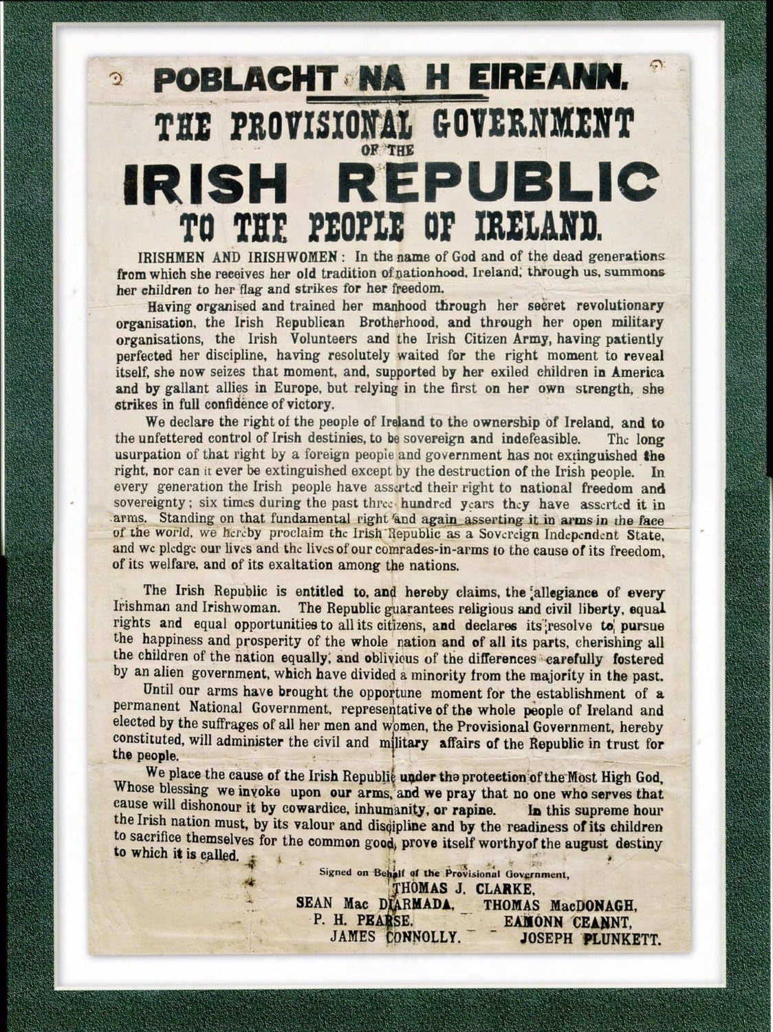 1916 The Proclamation of the Irish Republic - POBLACHT NA H EIREANN ...
