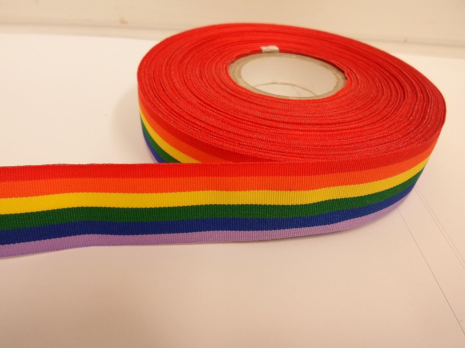 Beautiful Ribbon 2 Meter x 25mm Regenbogen -Band Mehrfarbig gestreift ...