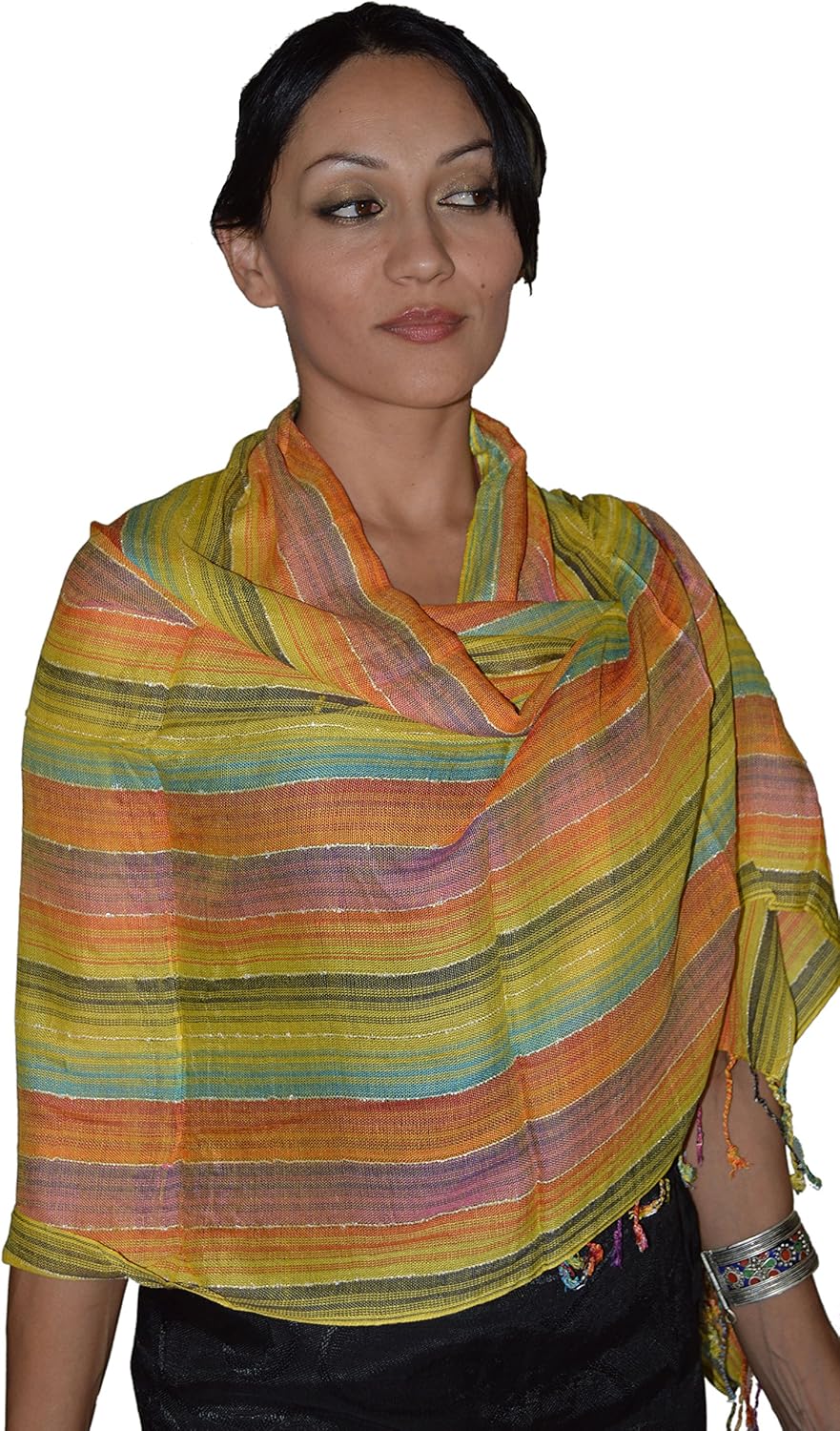 Amazon.com: Moroccan Shoulder Shawl Breathable Cotton Oblong Head Scarf ...