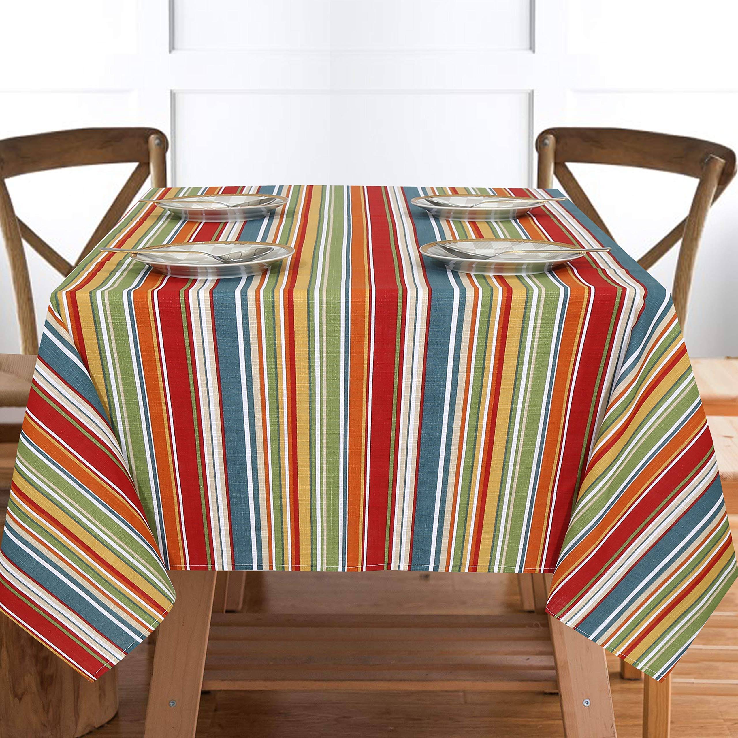 RUVANTI Table Cloth SquareTable 60x60 inch, 100% Cotton Tablecloth ...