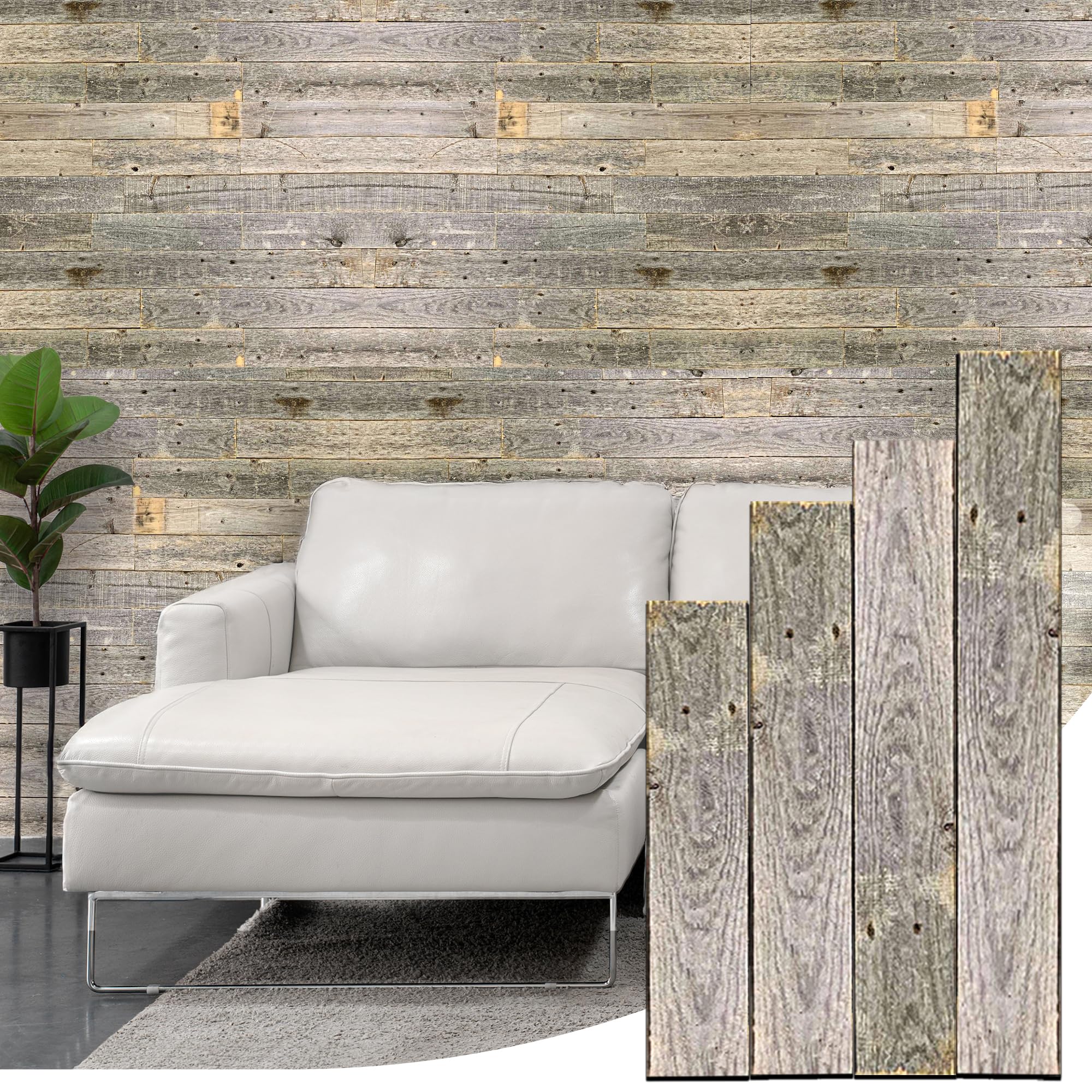 BARNWOODUSA Real Reclaimed Wood Planks - Easy Nail-Up Shiplap Panels ...