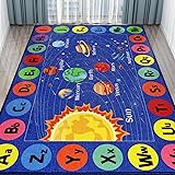 Amazon.com: AKASISRUG Kids Rug Outer Space Carpet for Playroom, ABC ...