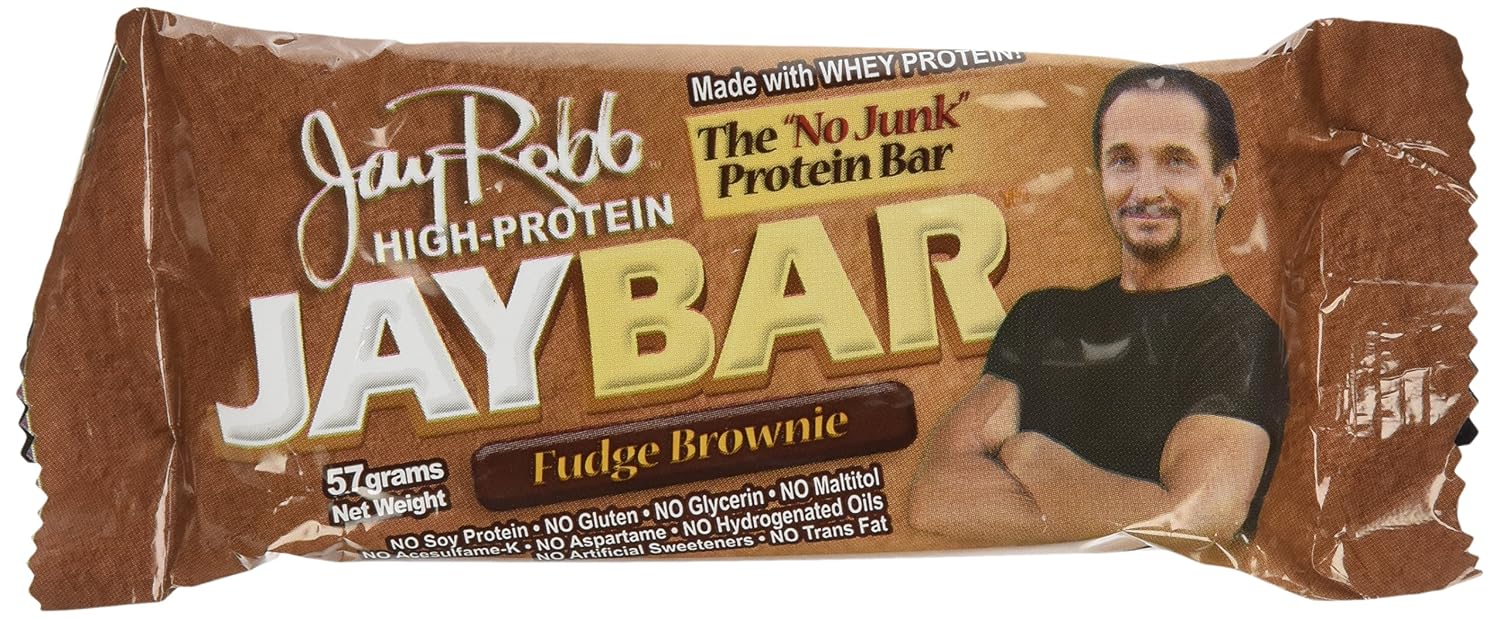 Amazon.com : Jay Robb The No Junk JayBar Fudge Brownie -12 Bars - 1 lb ...