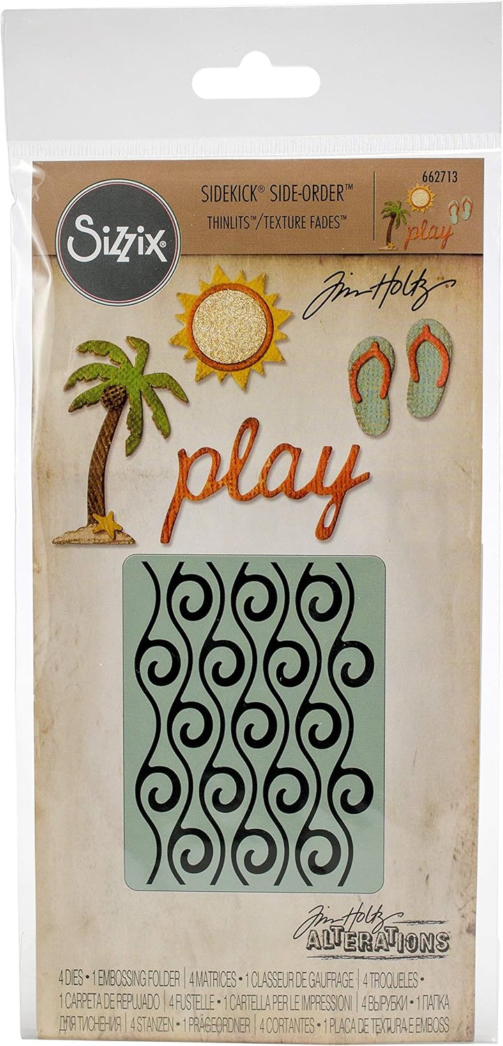 Sizzix Sidekick Side-Order Set-Summertime by Tim Holtz, Metal, Multicolour, 27 x 11 x 0.5 cm ...