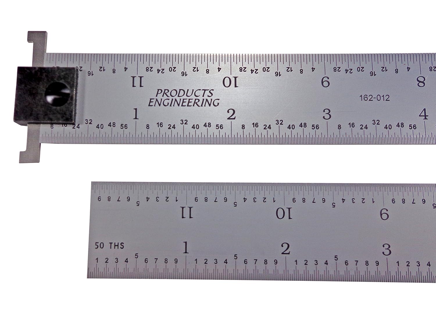 PEC Tools 6" Hook Rule 16R Rigid Zero-Glare Machinist Ruler Reads 1/50 ...