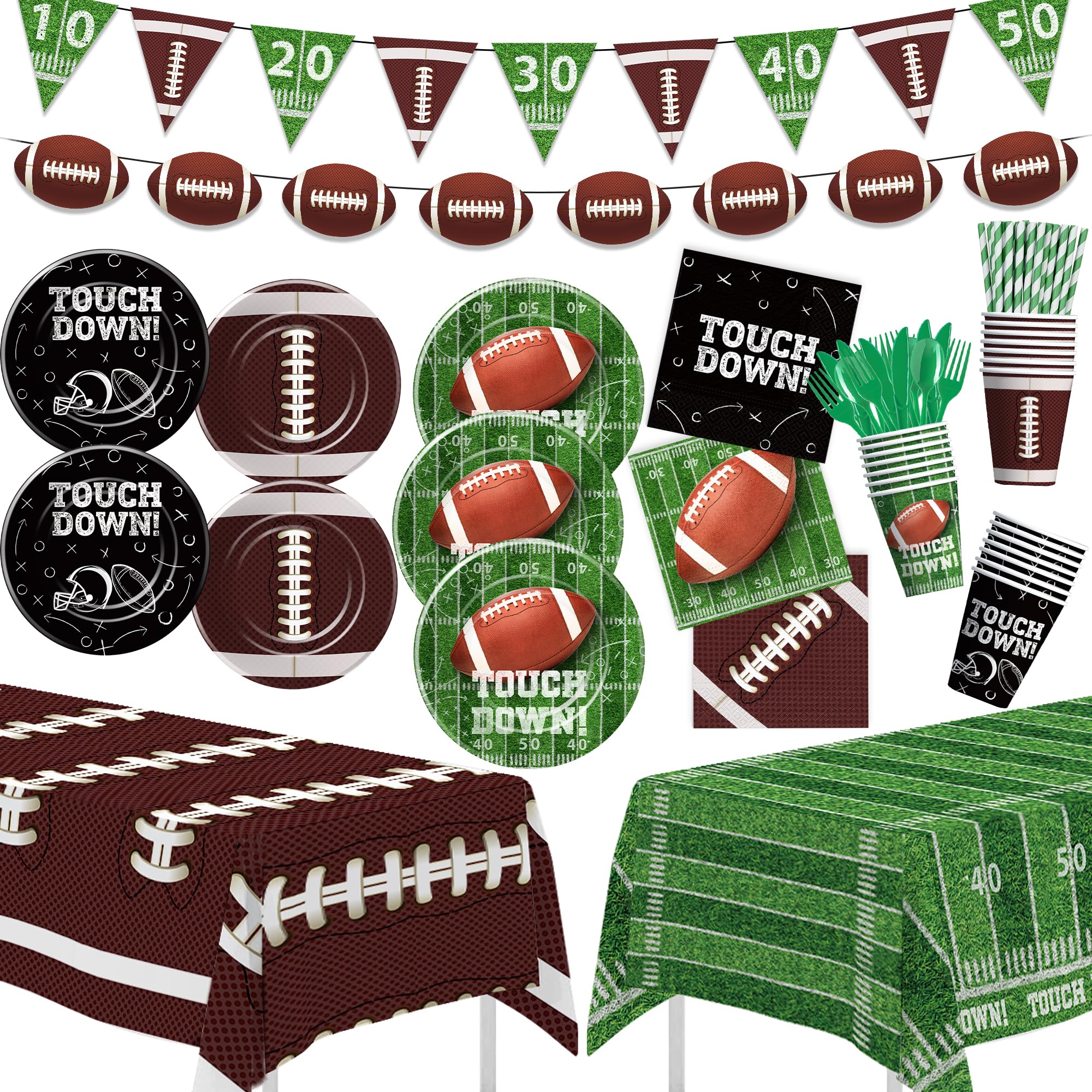Srua Don Football Party Decorations Serves 24, Football Party Supplies ...
