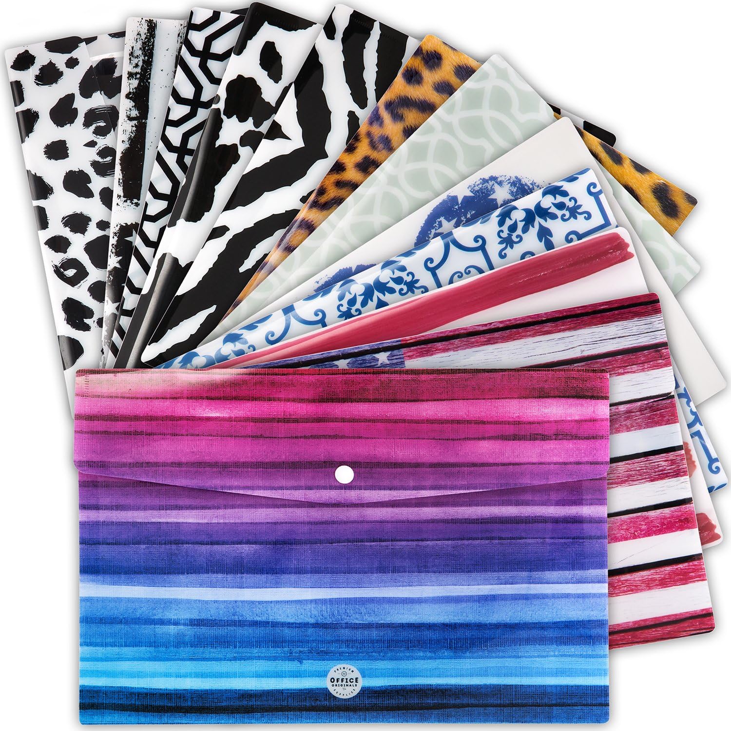 Popper Wallets - Premium Quality Document Wallets - 12 Piece Mixed ...