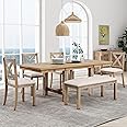 Amazon.com - LUMISOL Solid Wood Kitchen Dining Room Table Set with Extendable Table and ...