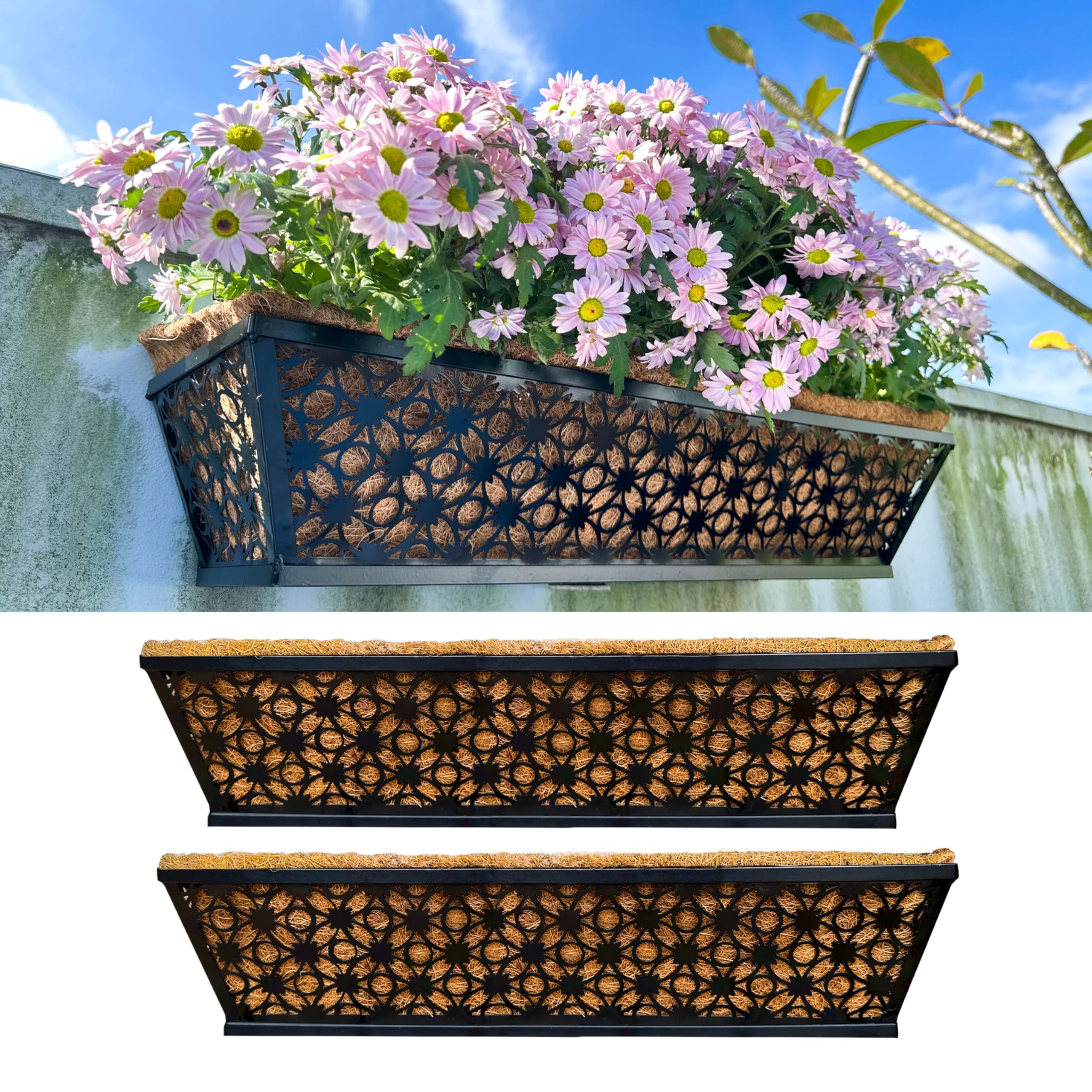 Mua Window Boxes Planters to Attach to House, 2 Pack, 24 Inch, Wall ...