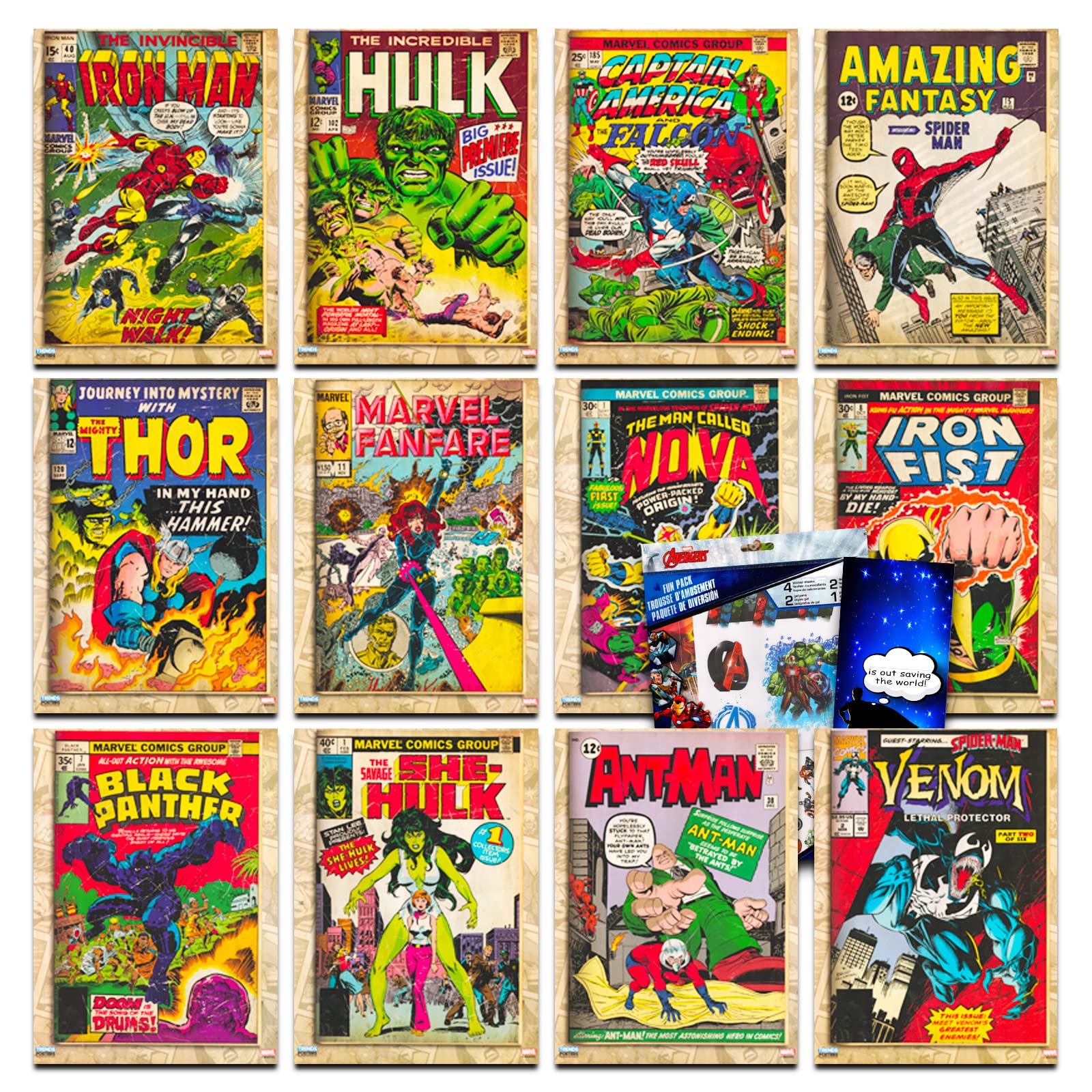 Mua Marvel Comics Poster Set for Kids, Boys ~ 12 Pc Bundle with Marvel ...