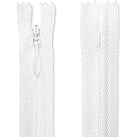 Amazon.com: 22 inch Invisible Zipper White Non Separating Zipper Nylon ...