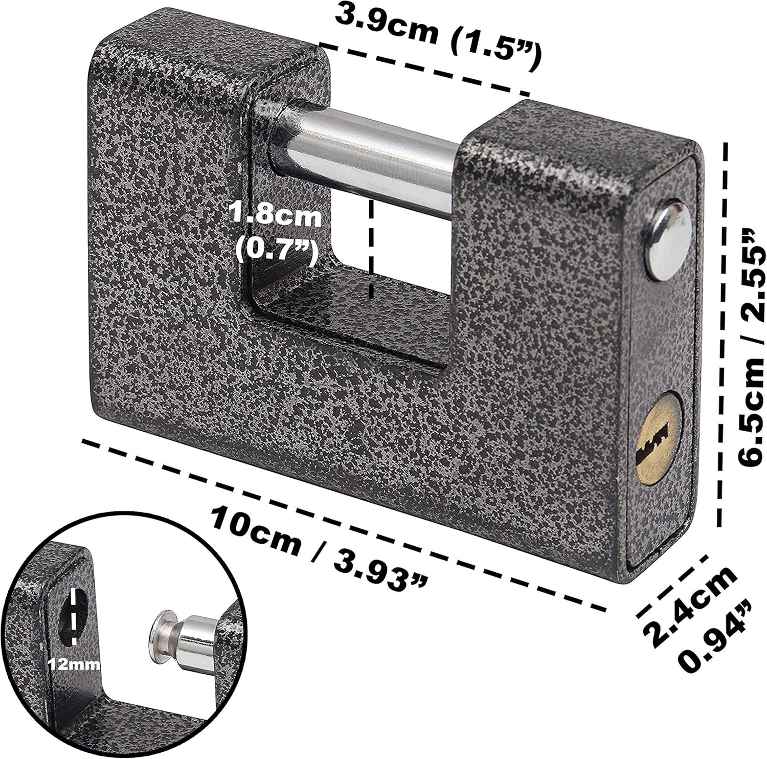 Kurtzy Heavy Duty Padlock with 4 Keys – Hardened Solid Steel Hardware ...