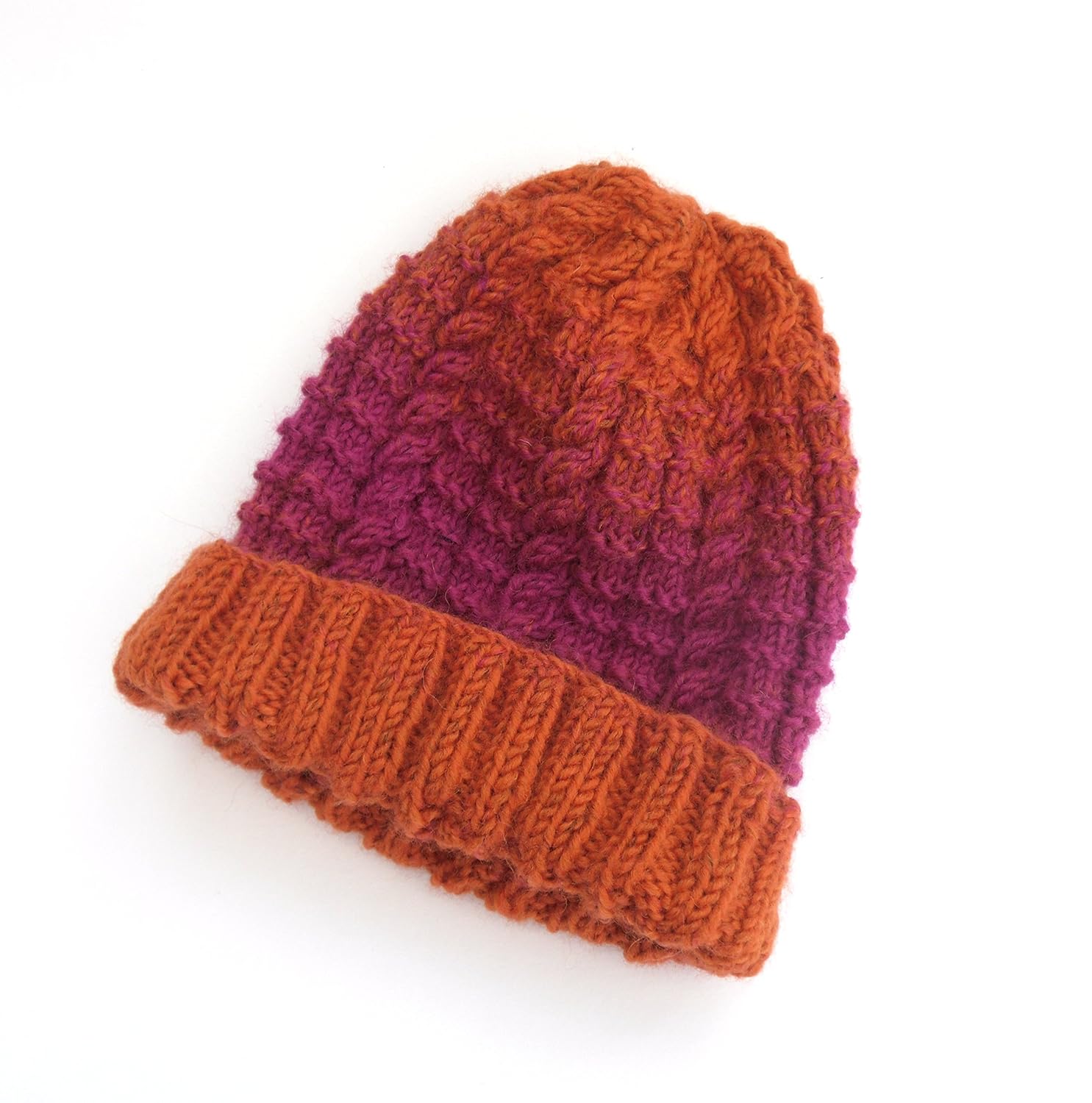 Orange Winter hat, hand knitted women's wool beanie: Amazon.co.uk: Handmade