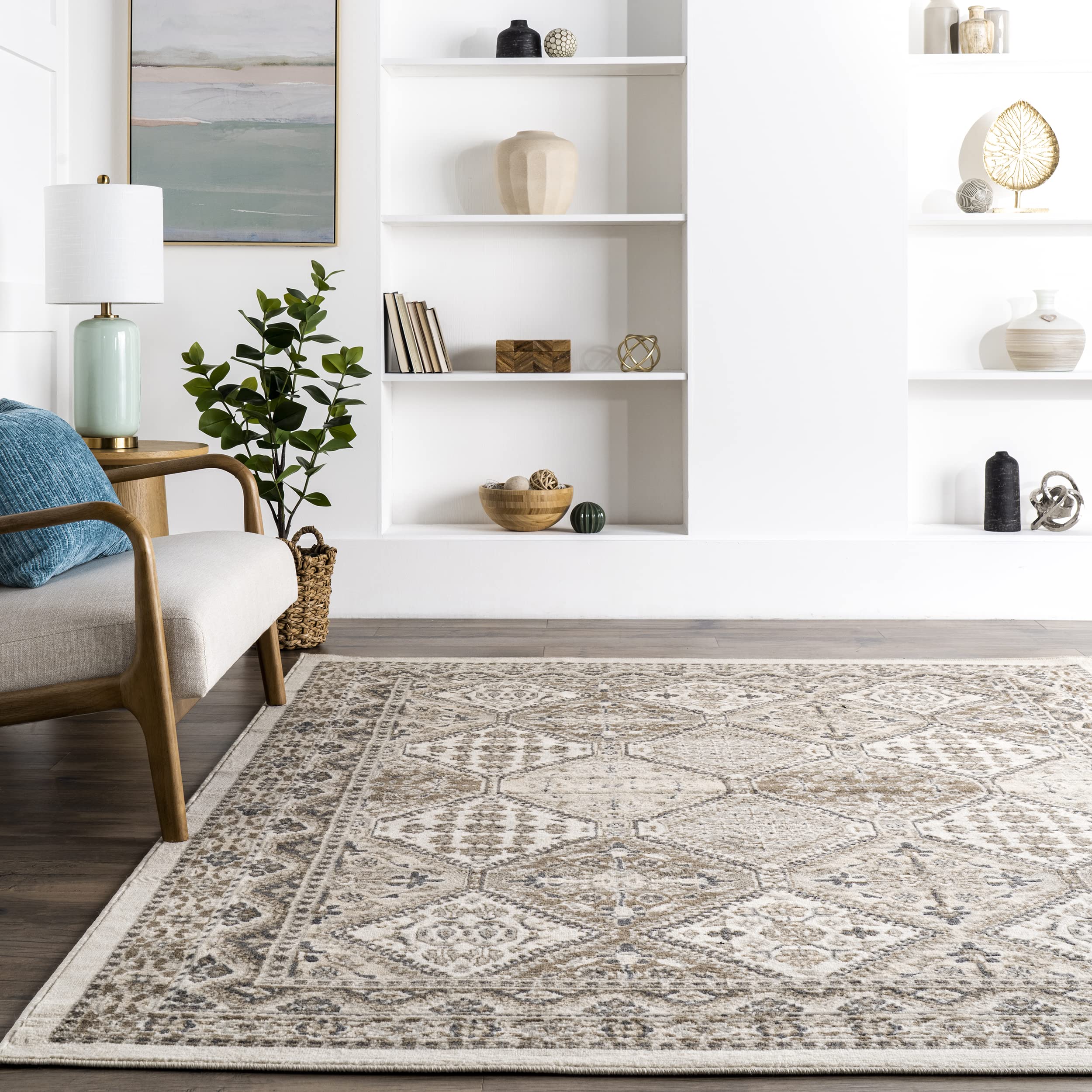 nuLOOM Becca Traditional Tiled Area Rug, 8x10, Beige | Pricepulse