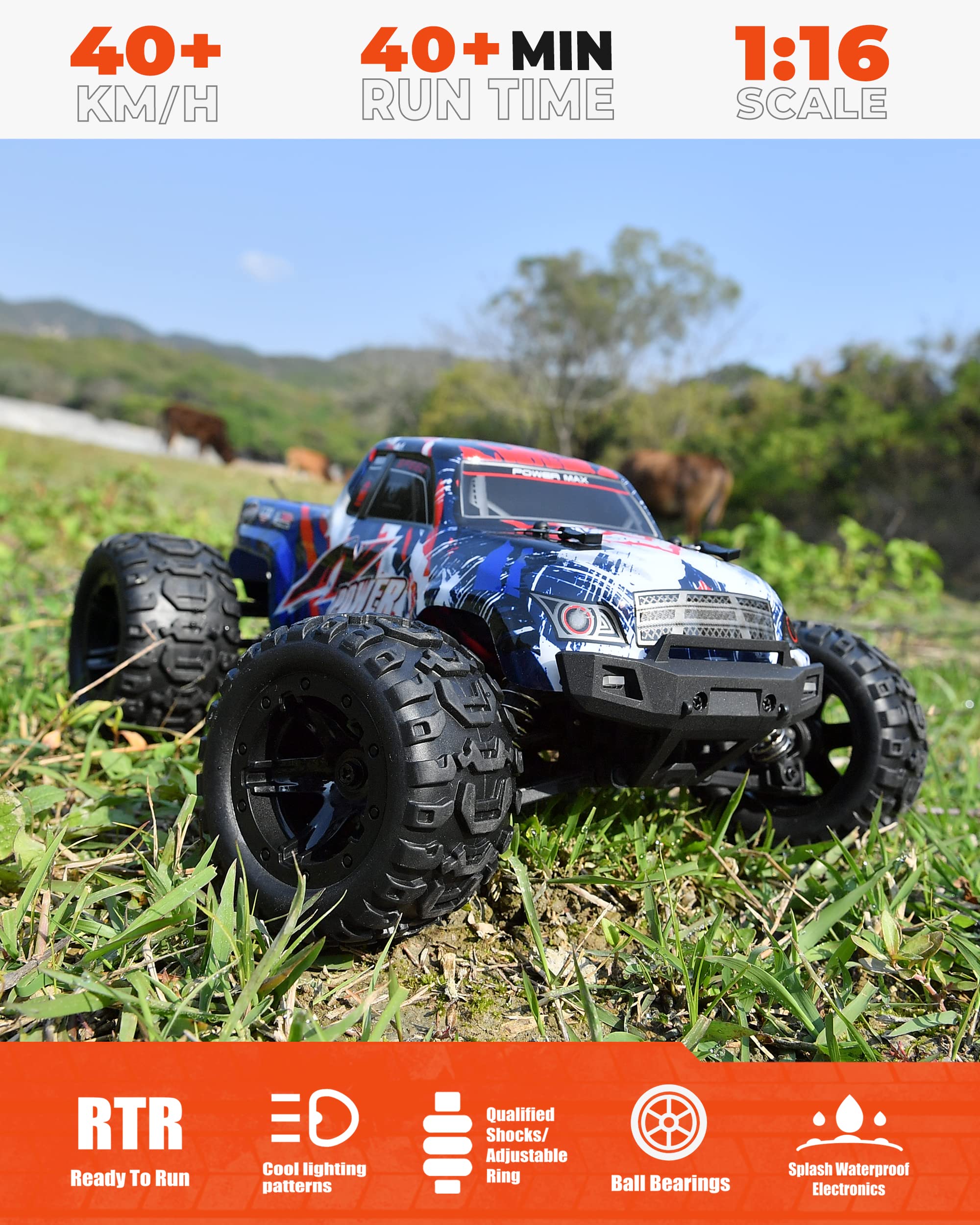 BEZGAR HM161 Hobby Grade 1:16 Scale Remote Control Truck, 4WD High ...