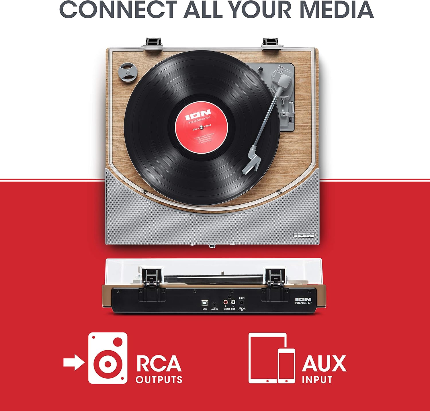ION Audio Premier LP – Wireless Bluetooth Turntable / Vinyl Record ...
