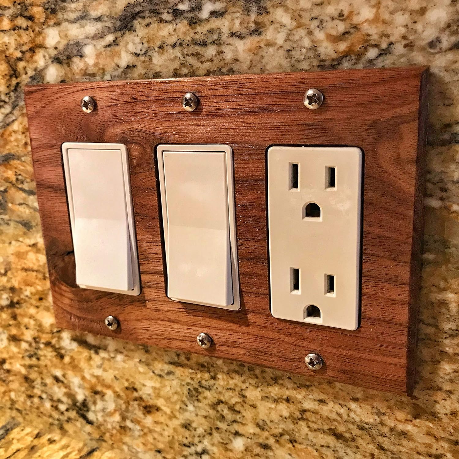 Amazon.com: Walnut 3 Gang Light Switch Cover. Solid Wood. Handmade in ...