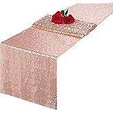 Amazon.com: Fecedy 4 Packs 12 x 108inch Glitter Rose Gold Sequin Table Runner for Birthday ...