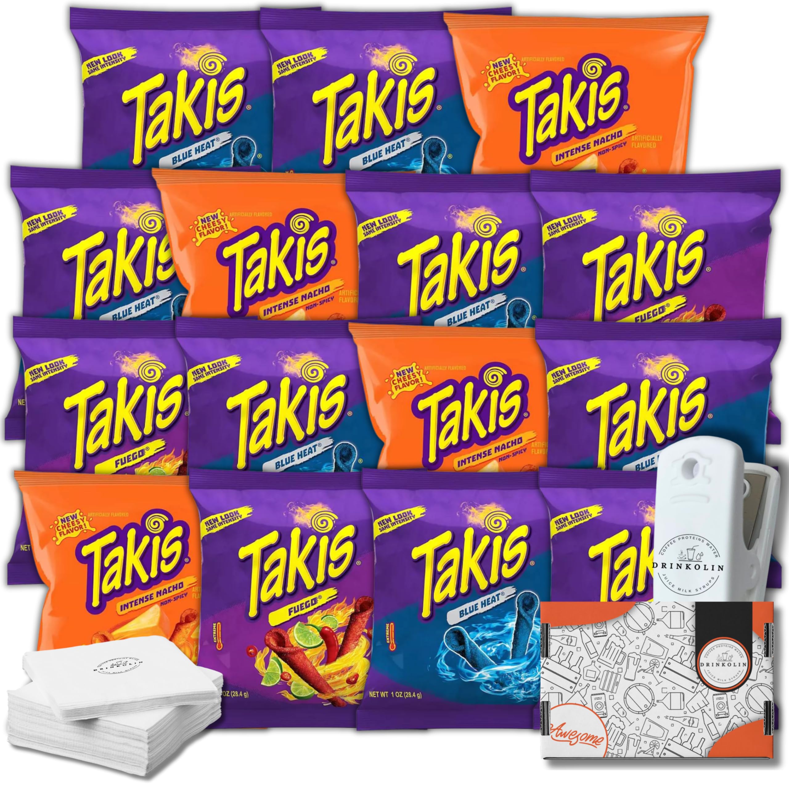 Takis Variety pack - Tortilla Chips - Fuego, Blue Heat, and Intense ...