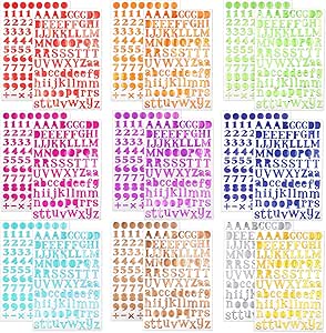 Amazon.com: 18 Sheets Colorful Number and Letter Alphabet Sticker Self ...