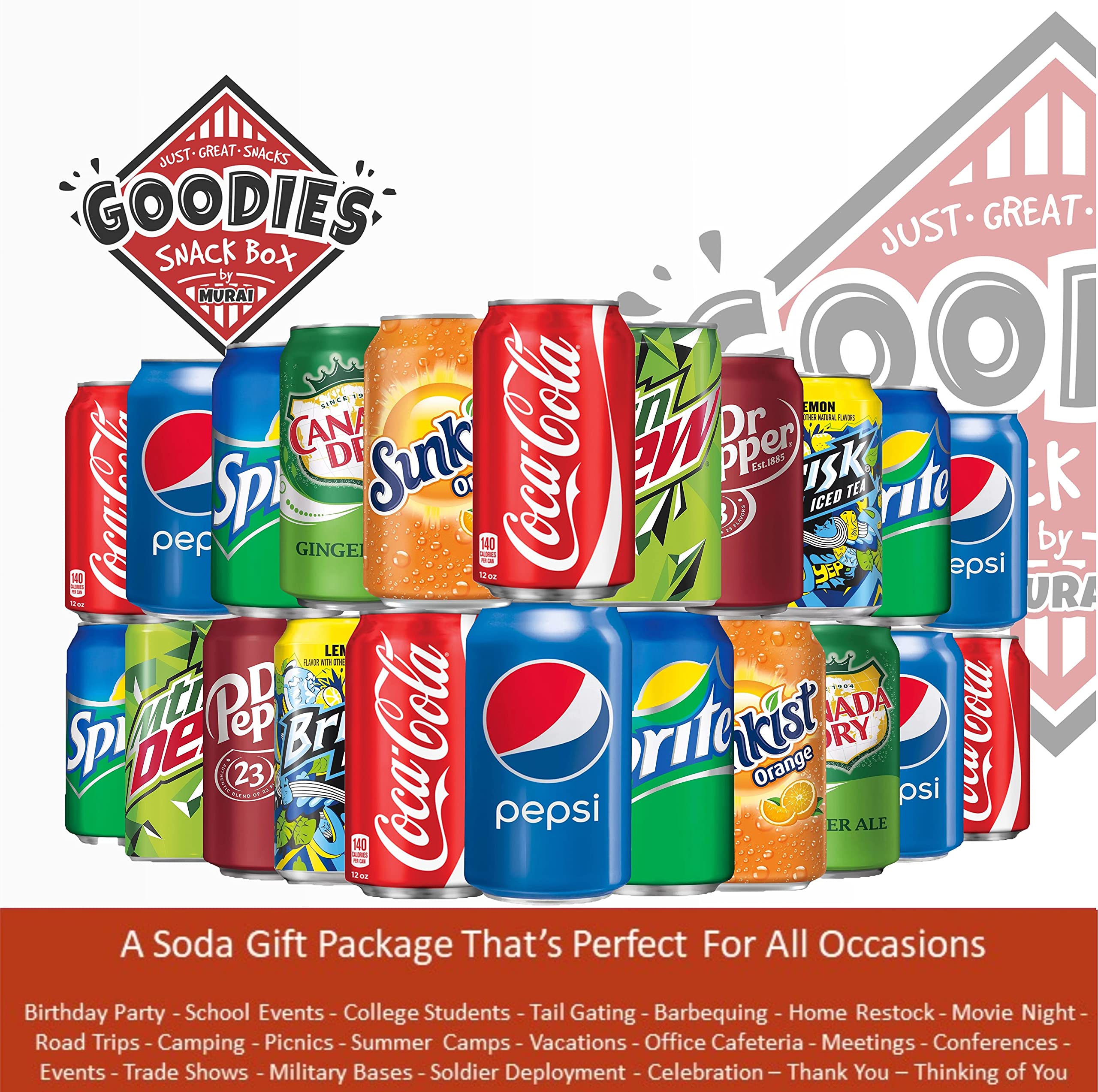 Mua (Pack of 22) Soda Variety Pack | 8 Multi Flavors Soft Drink Bundle ...