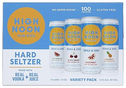 Amazon.com: High Noon Vodka Hard Seltzer Variety Pack, 12 pk, 355ml ...