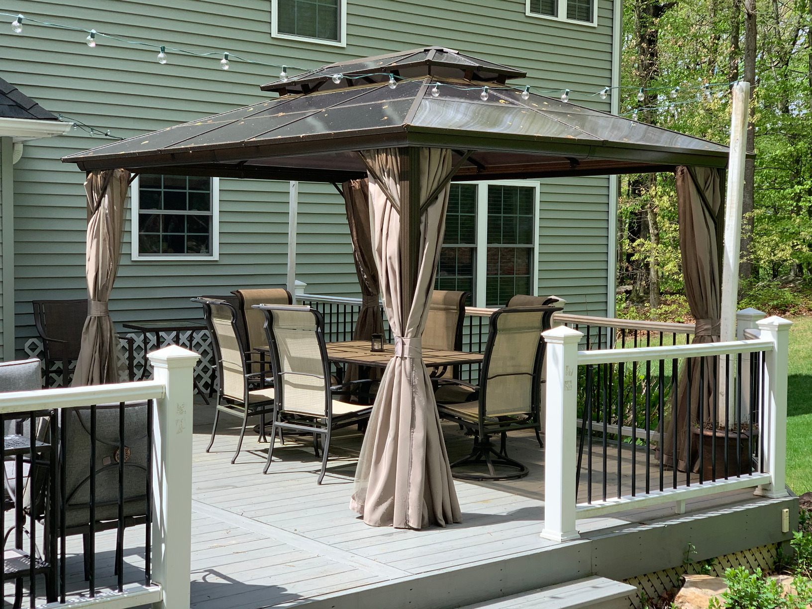 $48/mo - Finance EROMMY 10' x 13' Hardtop Gazebo Double Roof Galvanized ...