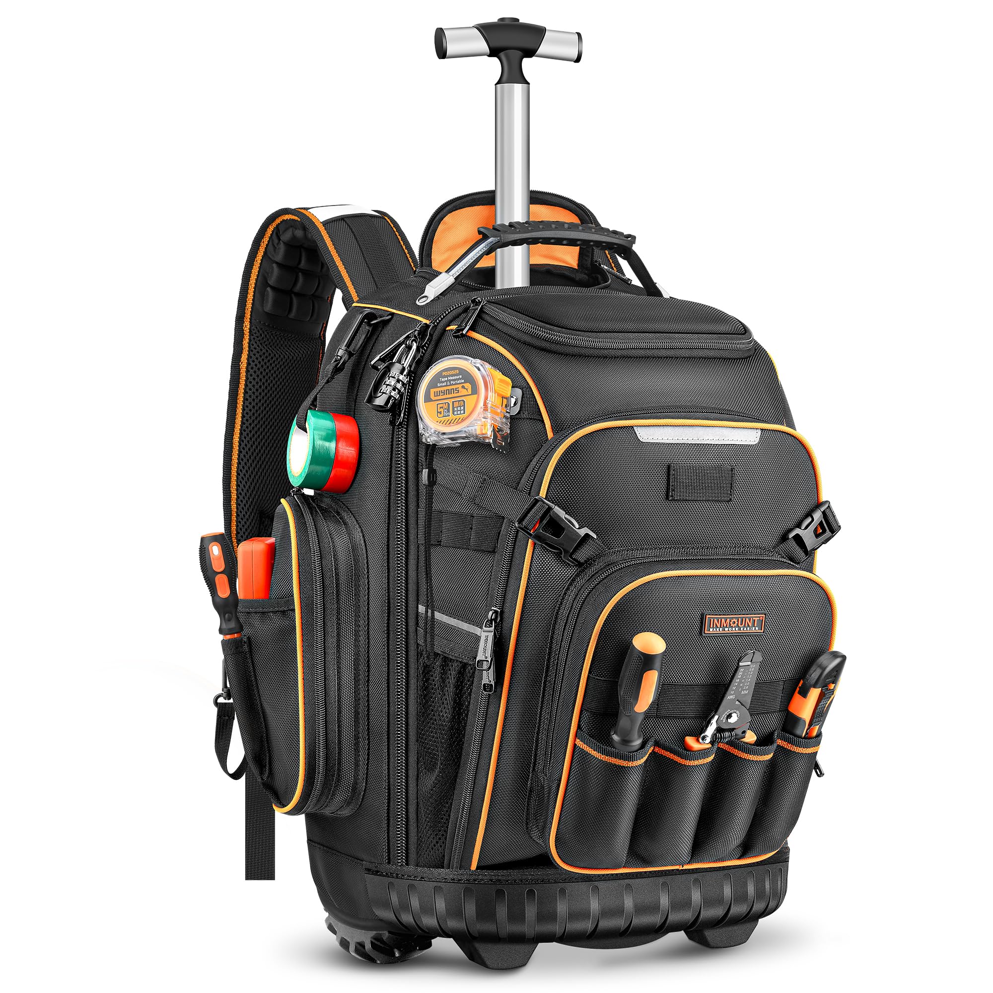 Tool Backpack Bag With Wheel, Heavy Duty Rolling Tool Backpack Hvac On ...