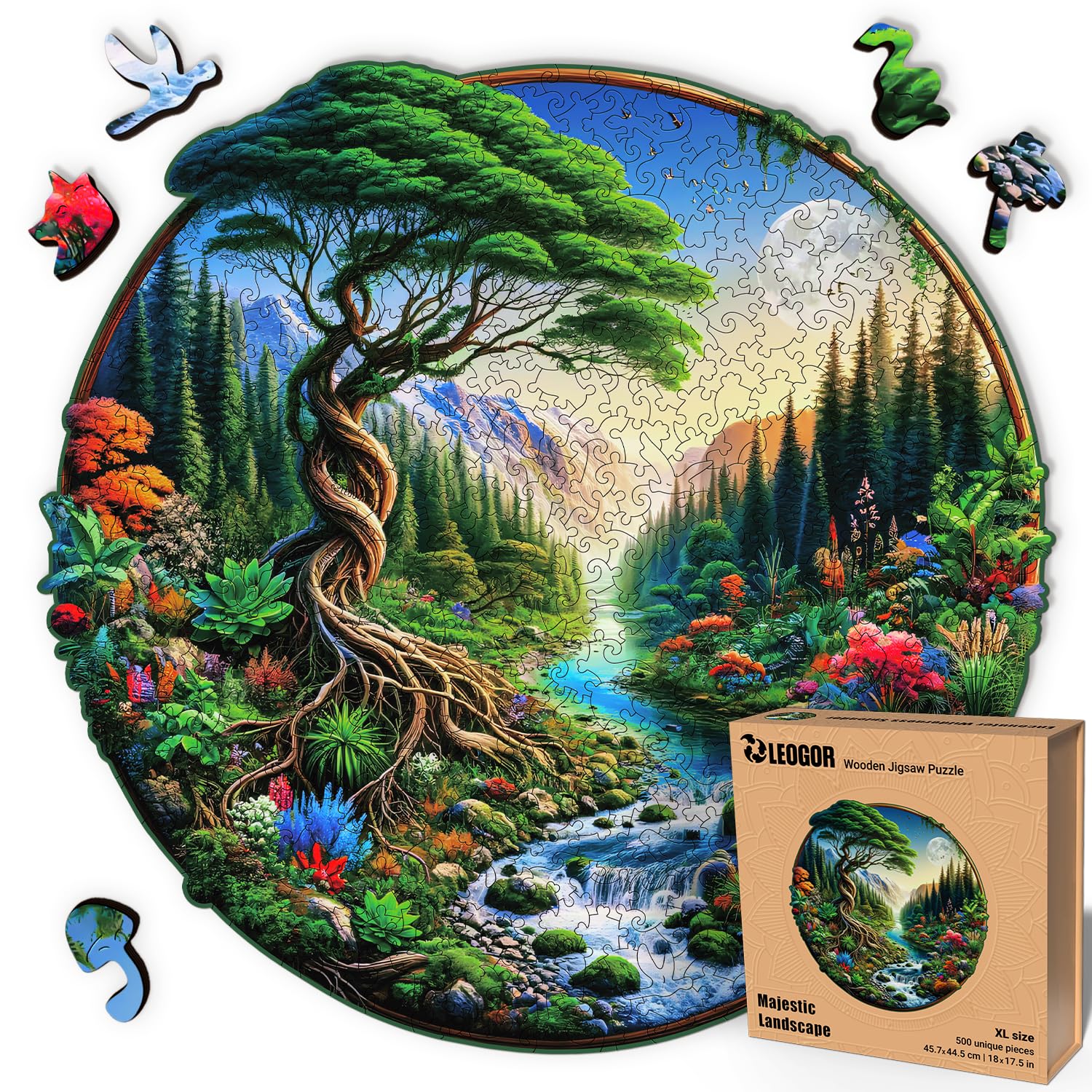 LEOGOR Large Wooden Puzzles for Adults 500 Piece – Colorful Mosaic ...