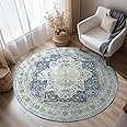 Amazon.com: BESTSWEETIE 4ft Round Rug Vintage for Living Room 4ft Round ...