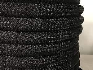 Amazon.com : Black Double Braid Nylon Rope 1 inch : Sports & Outdoors