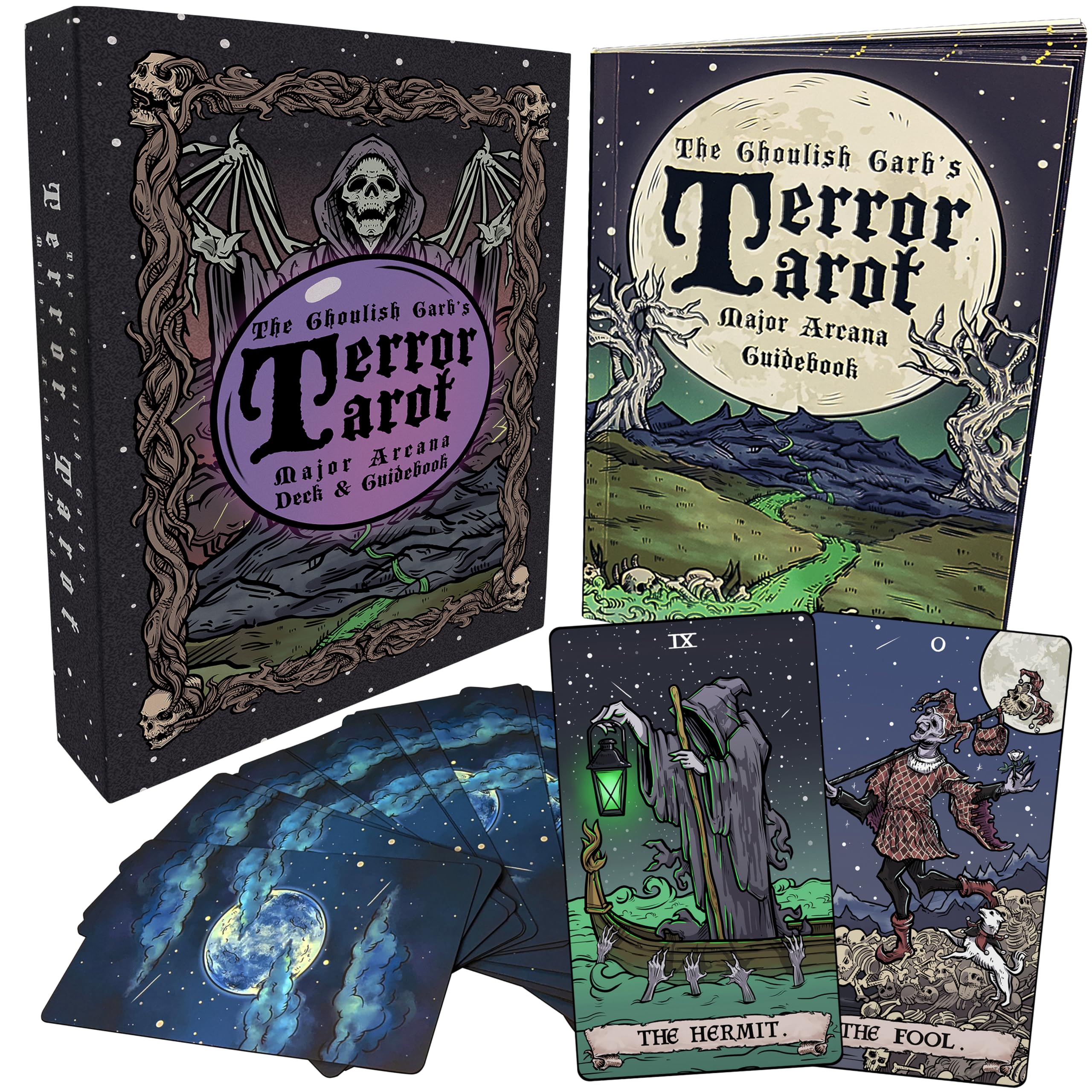 The Ghoulish Garb Terror Tarot Card Deck - 23 Card Major Arcana ...
