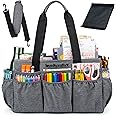 Amazon.com: Large Craft Organizer Tote Bag - Art Bag 16 x 7.9 x 9.5 ...