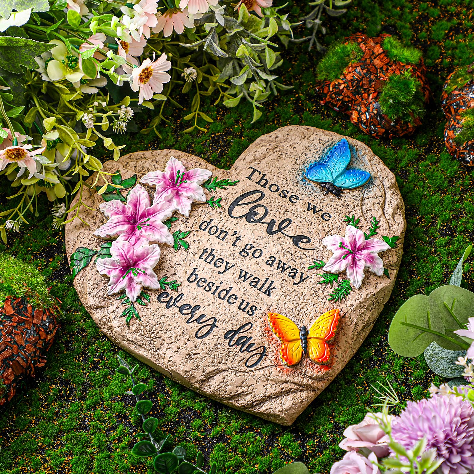 Jetec Memorial Garden Stone Sympathy Gift Decor Those We Love Don't Go ...