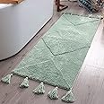 Mint Green Boho Runner Rug with Tassels, 20x60 (20x50 Without Tassels ...