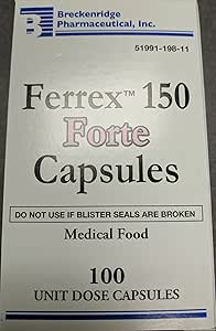 Amazon.com: Ferrex 150 Forte Capsules - 100 Count Blister Pack : Health ...