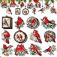 Amazon.com: Soaoo 24 Pcs Cardinal Christmas Tree Decorations Ornaments ...