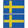Amazon.com: stidsds 2 Pack Sweden Flag Patch Sweden Flags Embroidered ...