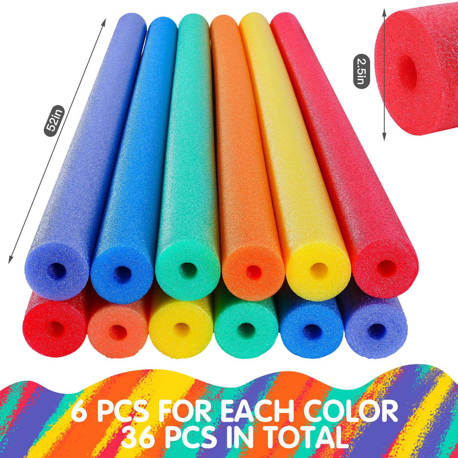 Mua 36 Pieces Jumbo Pool Noodles Foam Swimming Noodles 52 Inches ...