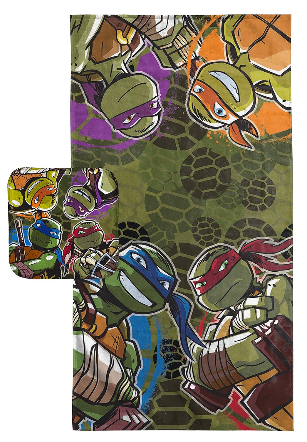 Jay Franco Nickelodeon Teenage Mutant Ninja Turtles CAMO 2-Piece Fiber ...
