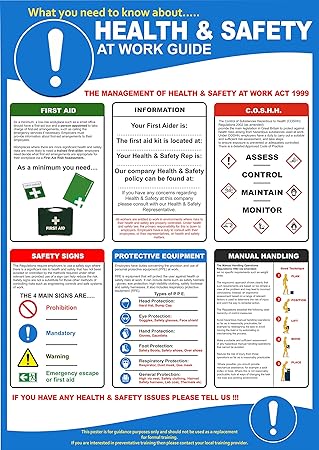 Health and Safety At Work Poster 420x595mm (P5004): Amazon.co.uk: DIY ...