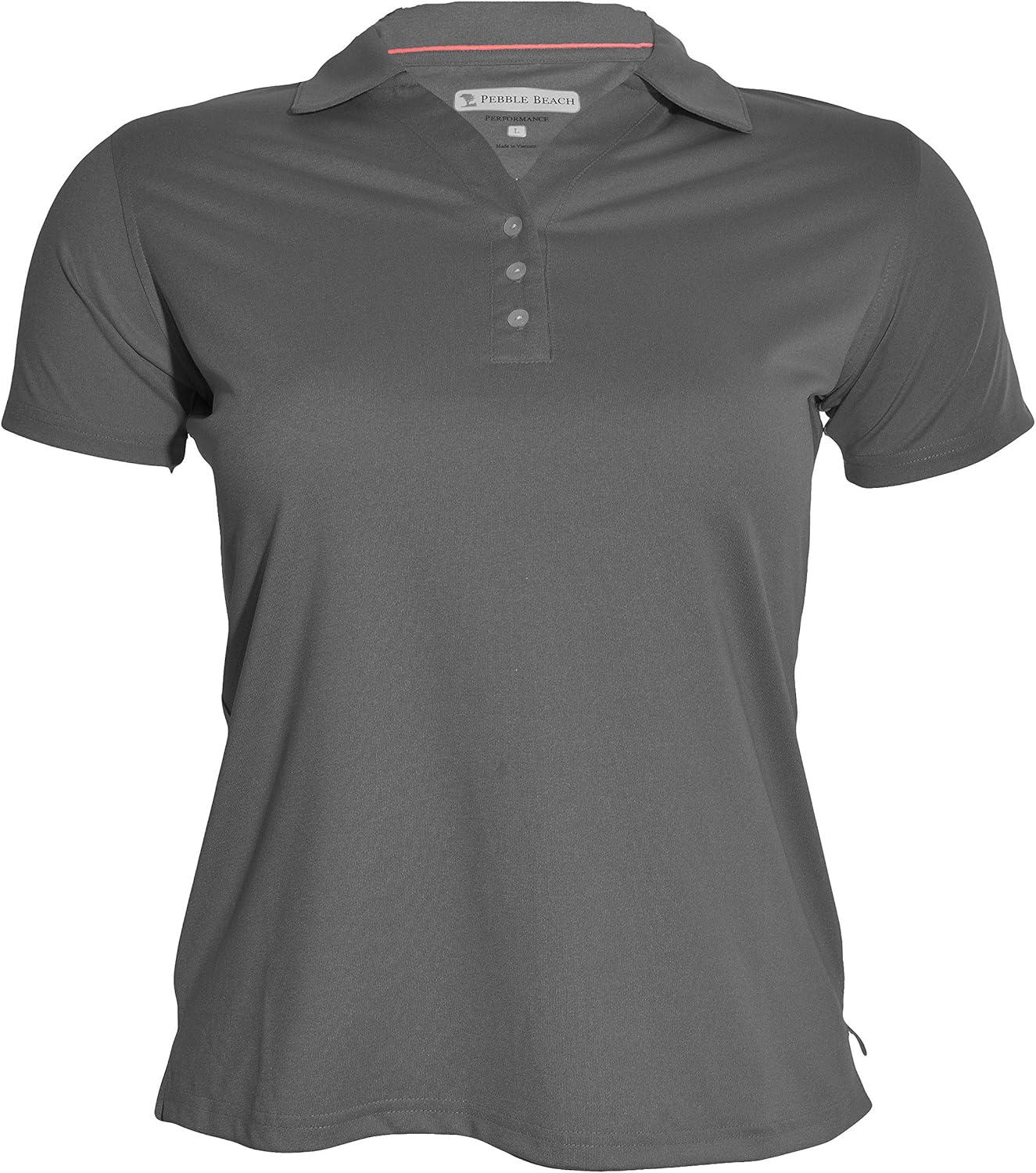 Pebble Beach Womens Performance Stretch Polo Shirt (Medium, Grey) at ...