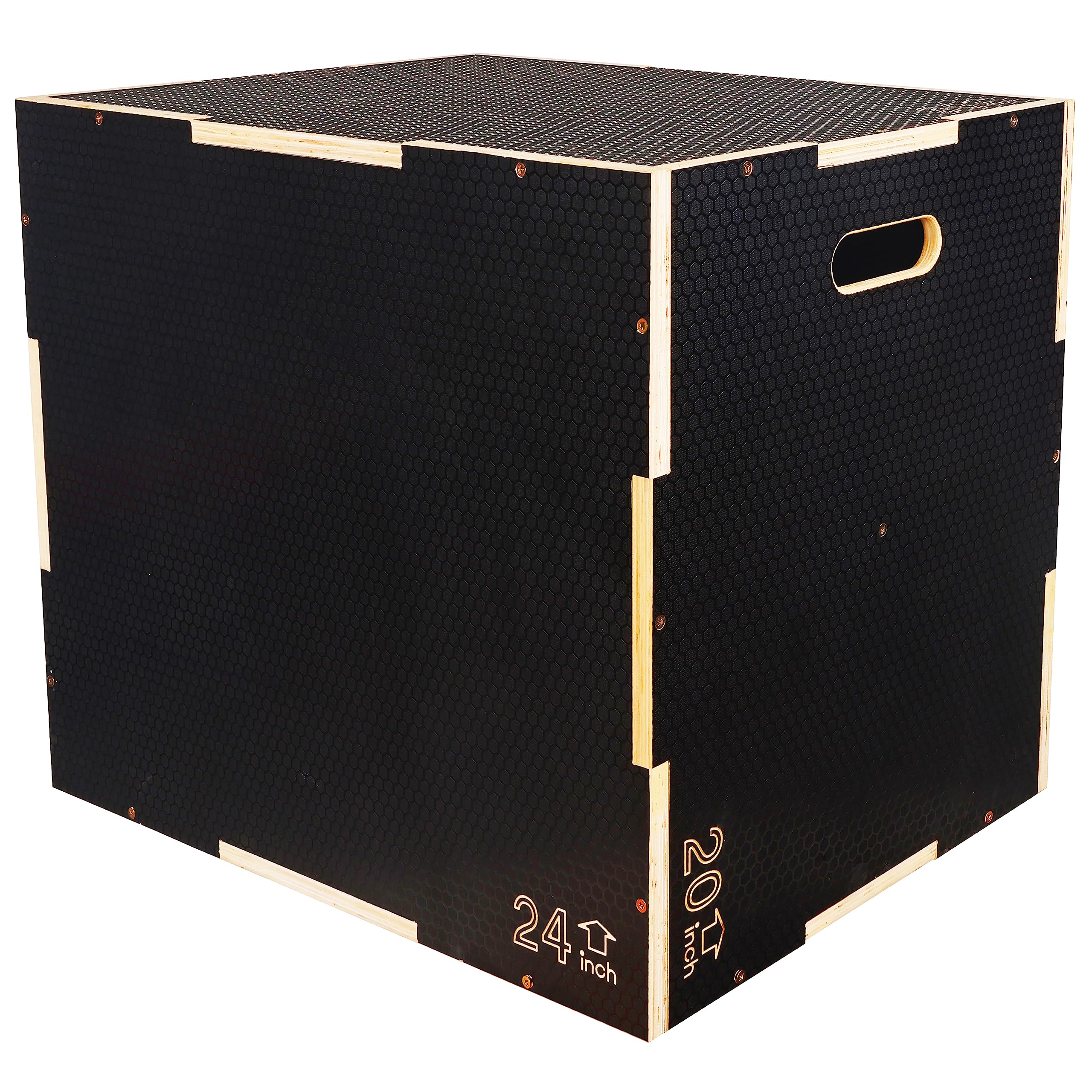 Signature Fitness 3 in 1 Non-Slip Wooden Plyo Box Plyometric Box ...