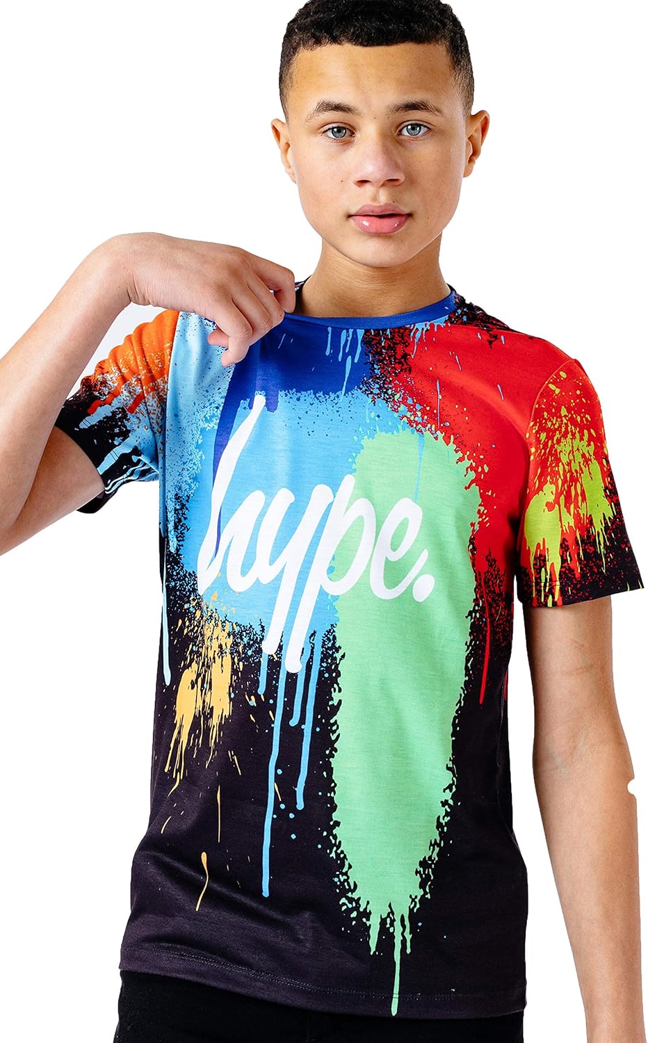 hype Black Spray Drips Kids T-Shirt Size: 15Y: Amazon.co.uk: Clothing