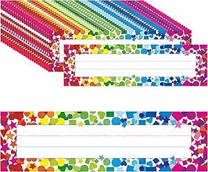 Amazon.com : 40PCS Desk Nameplates, Double Sided PET Film Confetti Desk ...